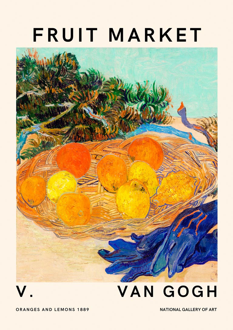 Van Gogh Fruit Market Poster enhances your space with timeless art ...